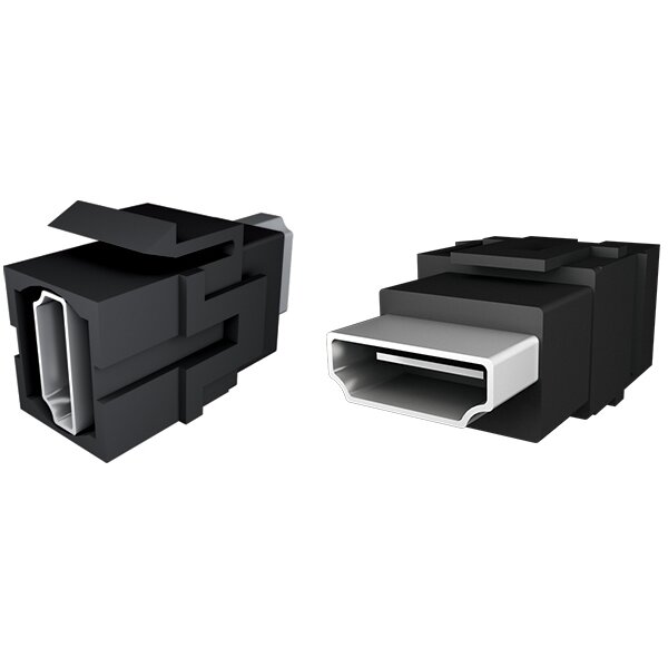 BACHMANN Modul für 2 Keystone Datenanschlüsse, schwarz | Internetstore.ch