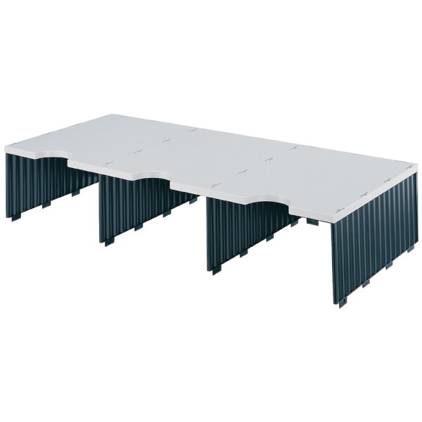 styro Aufbaueinheit styrodoc trio, 3 Fächer, schwarz grau ...