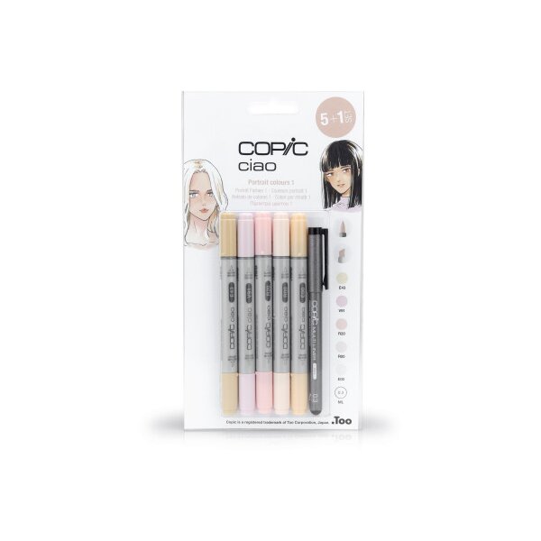 COPIC Marker ciao, 5+1 Set "Hautfarben" | internetstore.ch | Kreativmarker