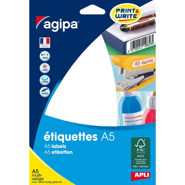agipa Universal-Etiketten, 80 x 140 mm, weiss | Internetstore.ch