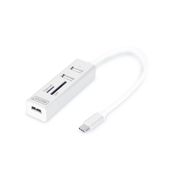 DIGITUS USB-C 2.0 OTG Hub 3-Port SD-Card-Reader Kartenleser ...