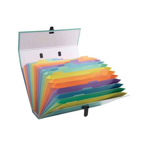 EXACOMPTA Fächermappe Aquarel A4 56760E ass. 18-teilig | Internetstore.ch