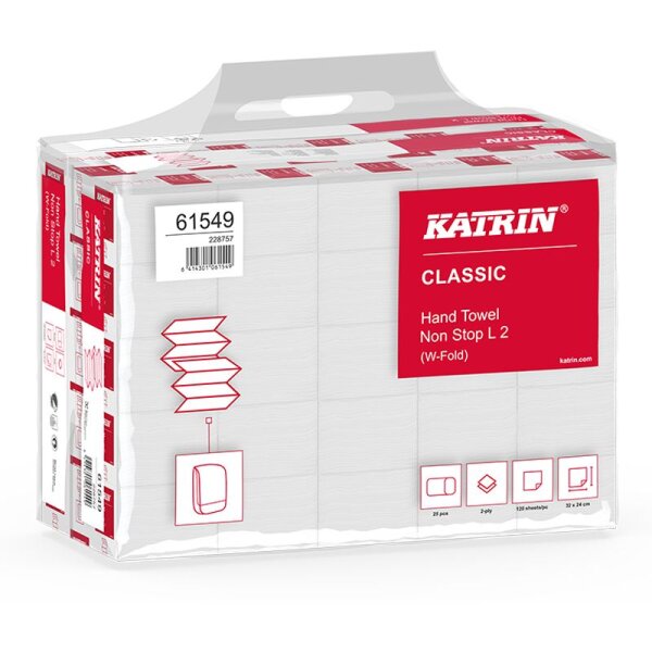 Katrin Classic essuie-mains en papier recyclé pliage en W 2 couches ...