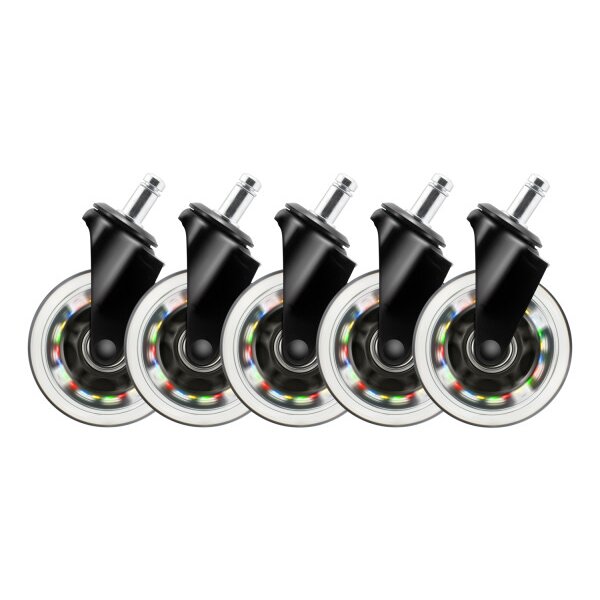 DELTACO RGB Casters,Wheels,5-pack GAM-141 for Gaming Chairs ...