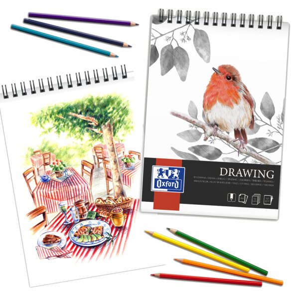 Oxford Art Spiral-Zeichenblock "Drawing", DIN A4, 160 g qm ...