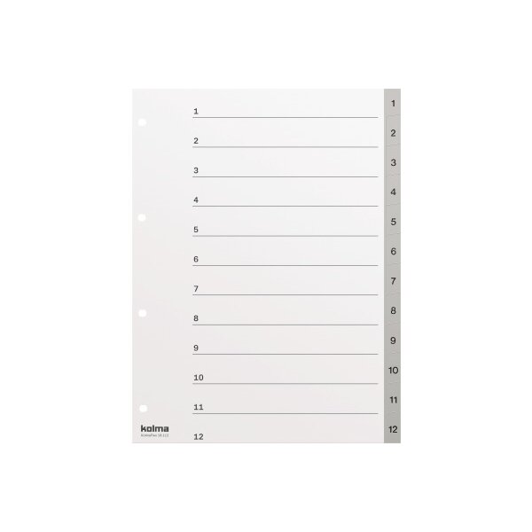 KOLMA Register KolmaFlex A4 18.112.03 grau 1-12 | Internetstore.ch